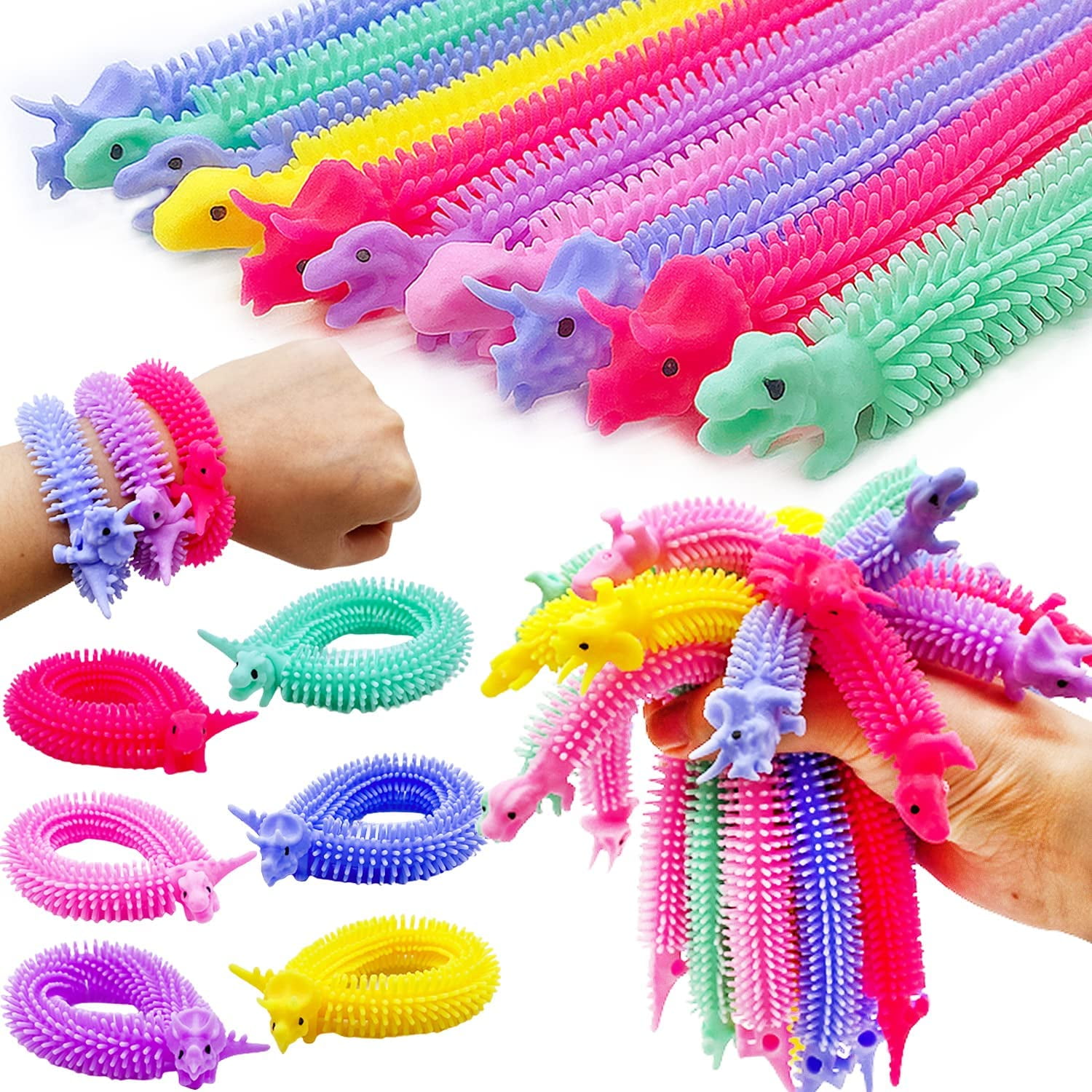 20 Pack Dinosaur Sensory Stretchy String Fidget Toys for Stress Relief ...