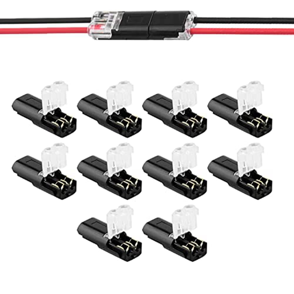 20 Pack No Strip Wire Connectors, 2 Pin Quick Splice Locking Electrical ...