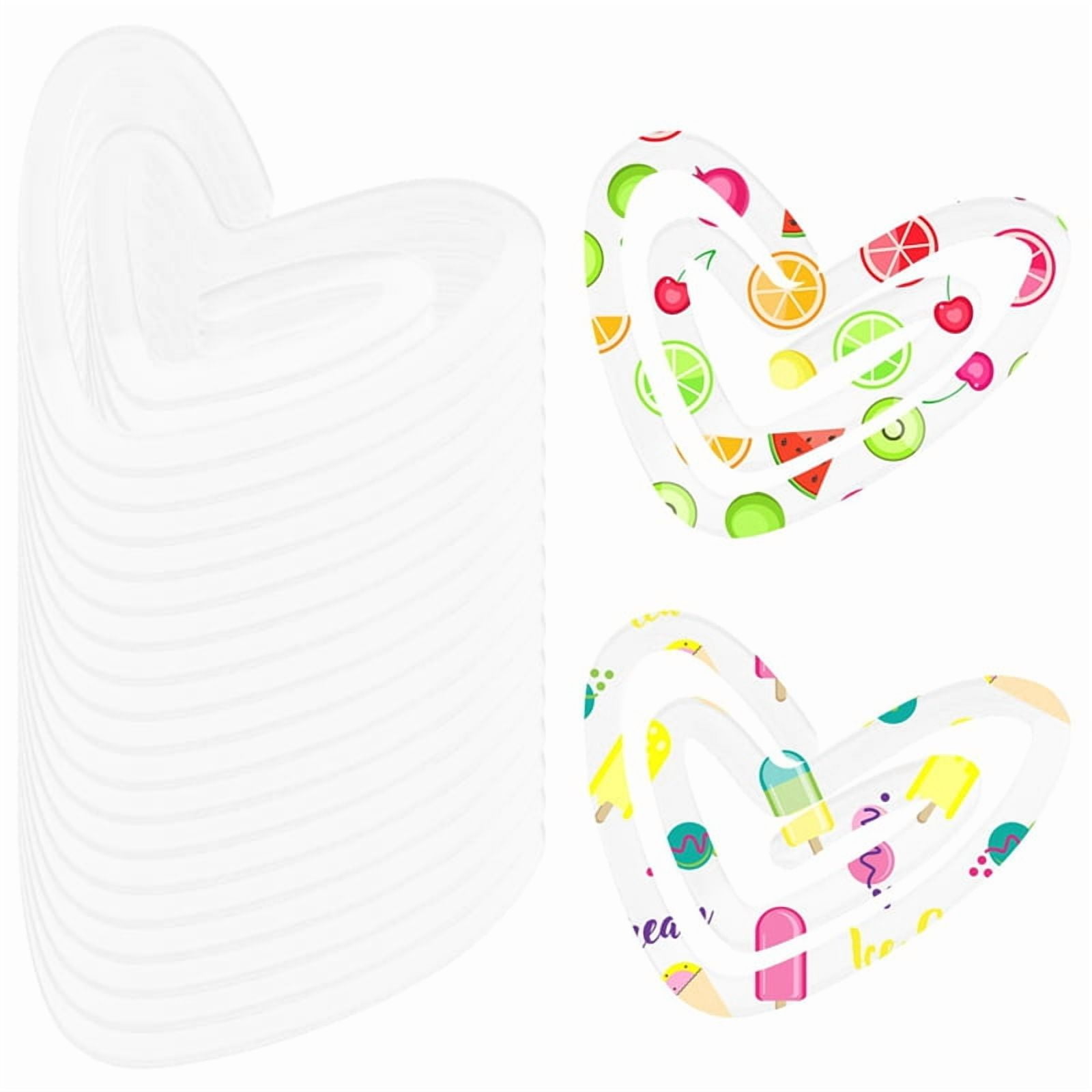 20 Pack Sublimation Paper Clips 3.1 X 2.7 Inch Acrylic Heart Shape ...