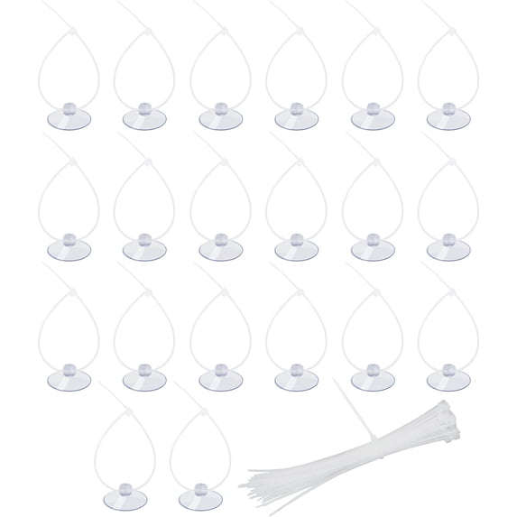 20 Pack Suction Cups with 40 Zip Ties for Aquarium Fish Tank Decoration ...