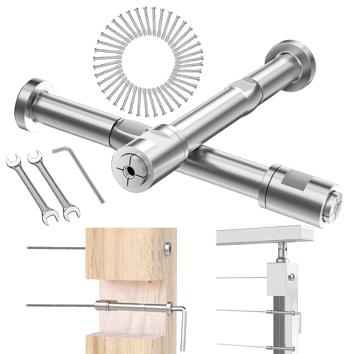 20 Pack Swageless Cable Fittings for 1/8" Cable Railing Kit, T316 ...