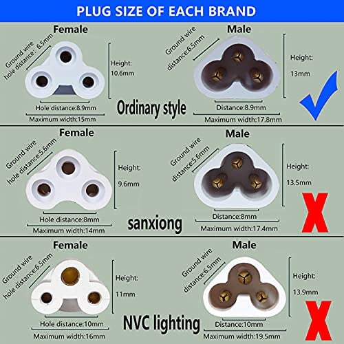 20 Pack T5 T8 LED Lamp Connecting Wire，Double End 3Pin Connector Cable 10FT Ceiling Lights ...