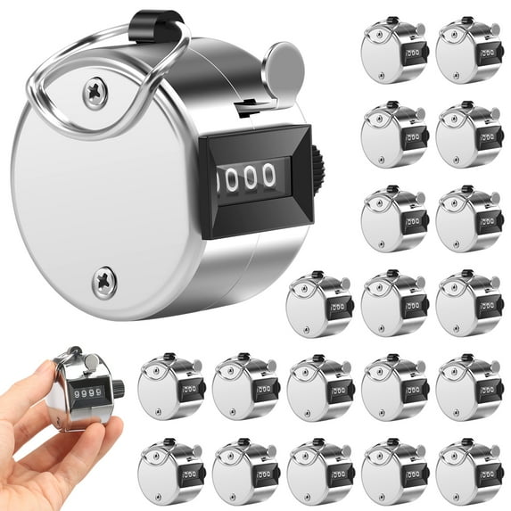 20 Pack Tally Counter 4-Digit Clicker Counter Metal Hand Tally Counters ...
