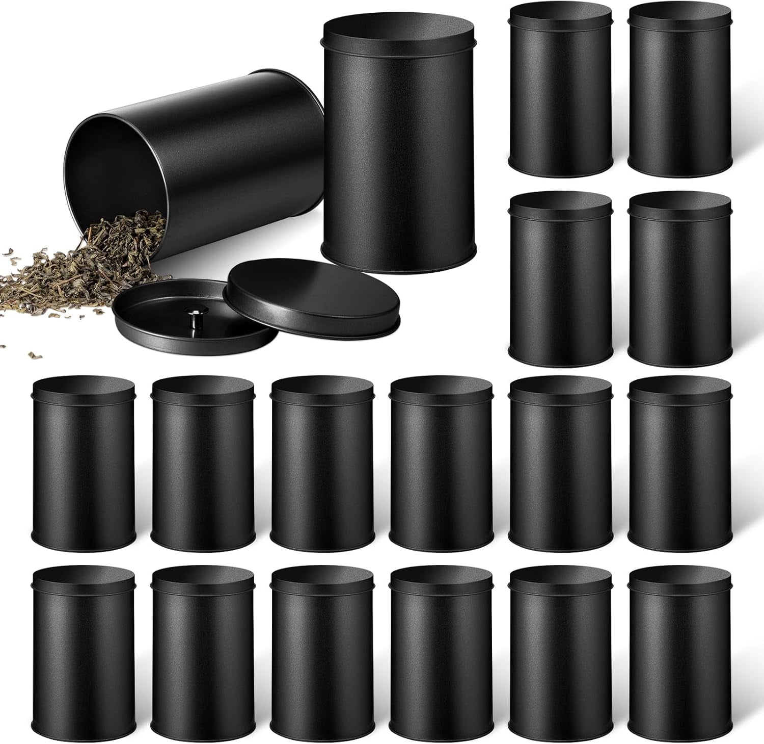 20 Pack Tea Canisters for Loose Tea Tin Canister with Airtight Double ...