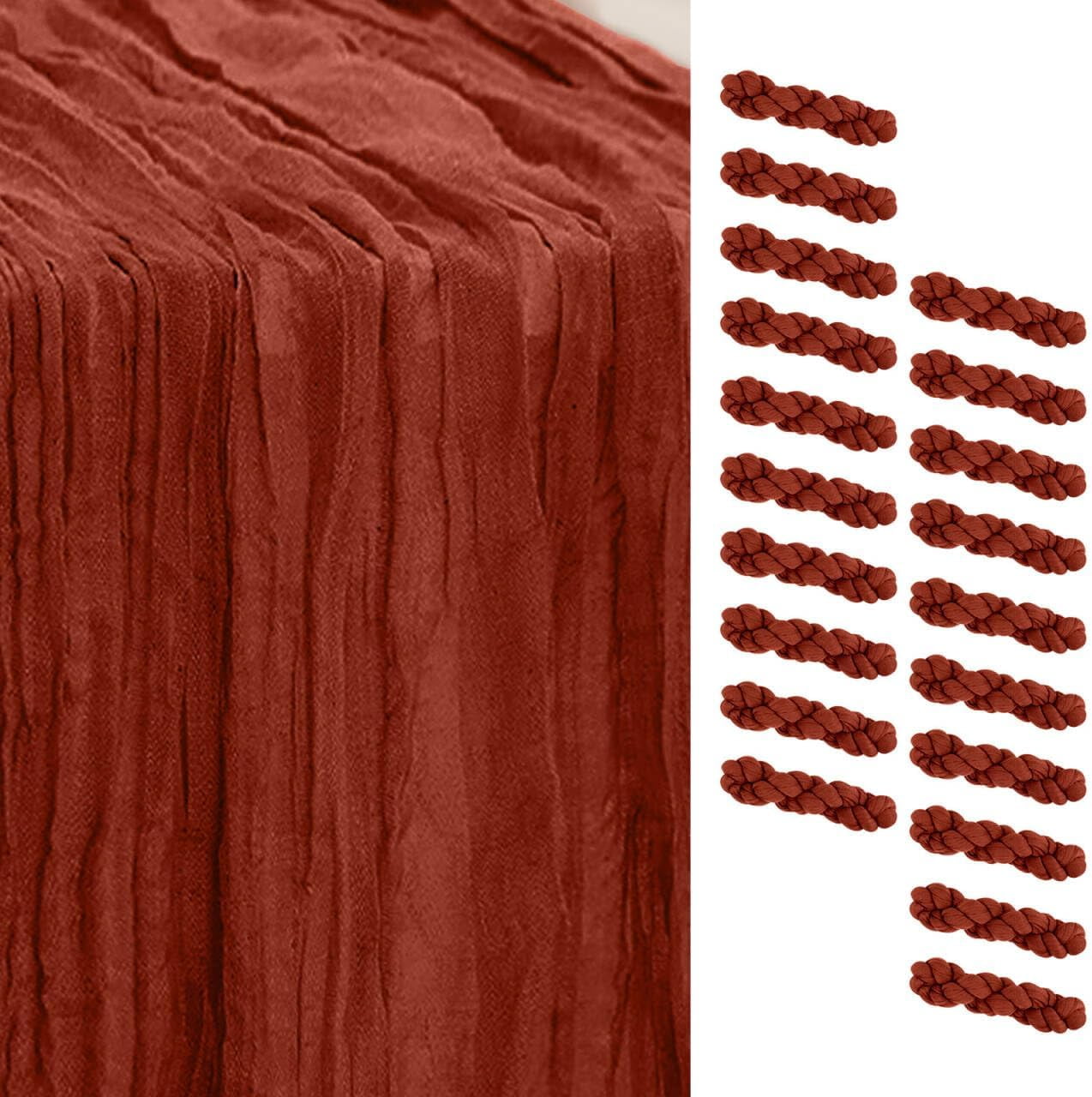 20 Pack Terracotta Cheesecloth Table Runner 35x120 Inch 10Ft Rustic ...