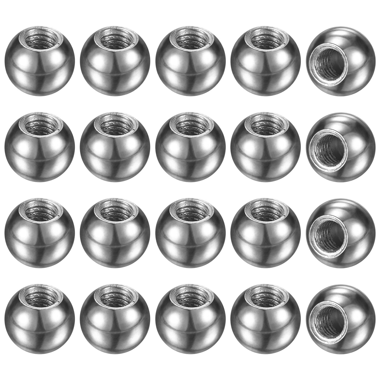 20-Pack Threaded Ball Nut Knobs, M6x12mm Carbon Steel Female Thread ...