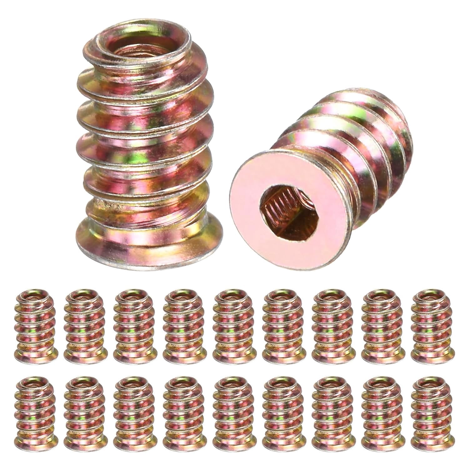 20-Pack Threaded Inserts for Wood, M4x15mm Hex Drive Threaded Insert ...
