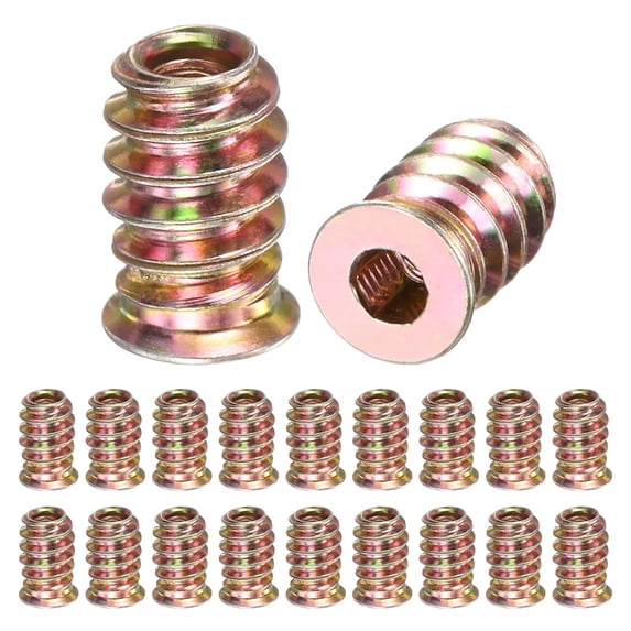 20-Pack Threaded Inserts for Wood, M4x15mm Hex Drive Threaded Insert ...