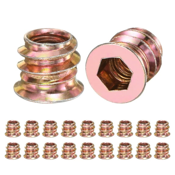 20-Pack Threaded Inserts for Wood, M6x10mm Hex Drive Threaded Insert ...