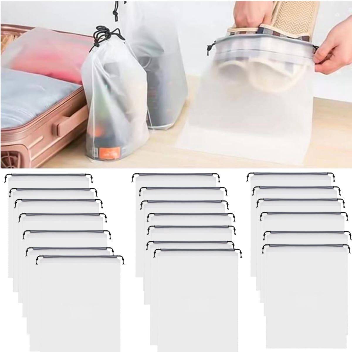 Xlehoely 50 Pack Shoe Bags For Travel,Large Clear Shoes Storage ...