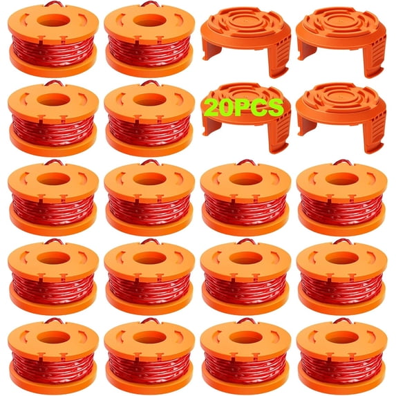 20 Pack Trimmer Spool Line for Worx,(WA0010)Replacement Trimmer Spool ...
