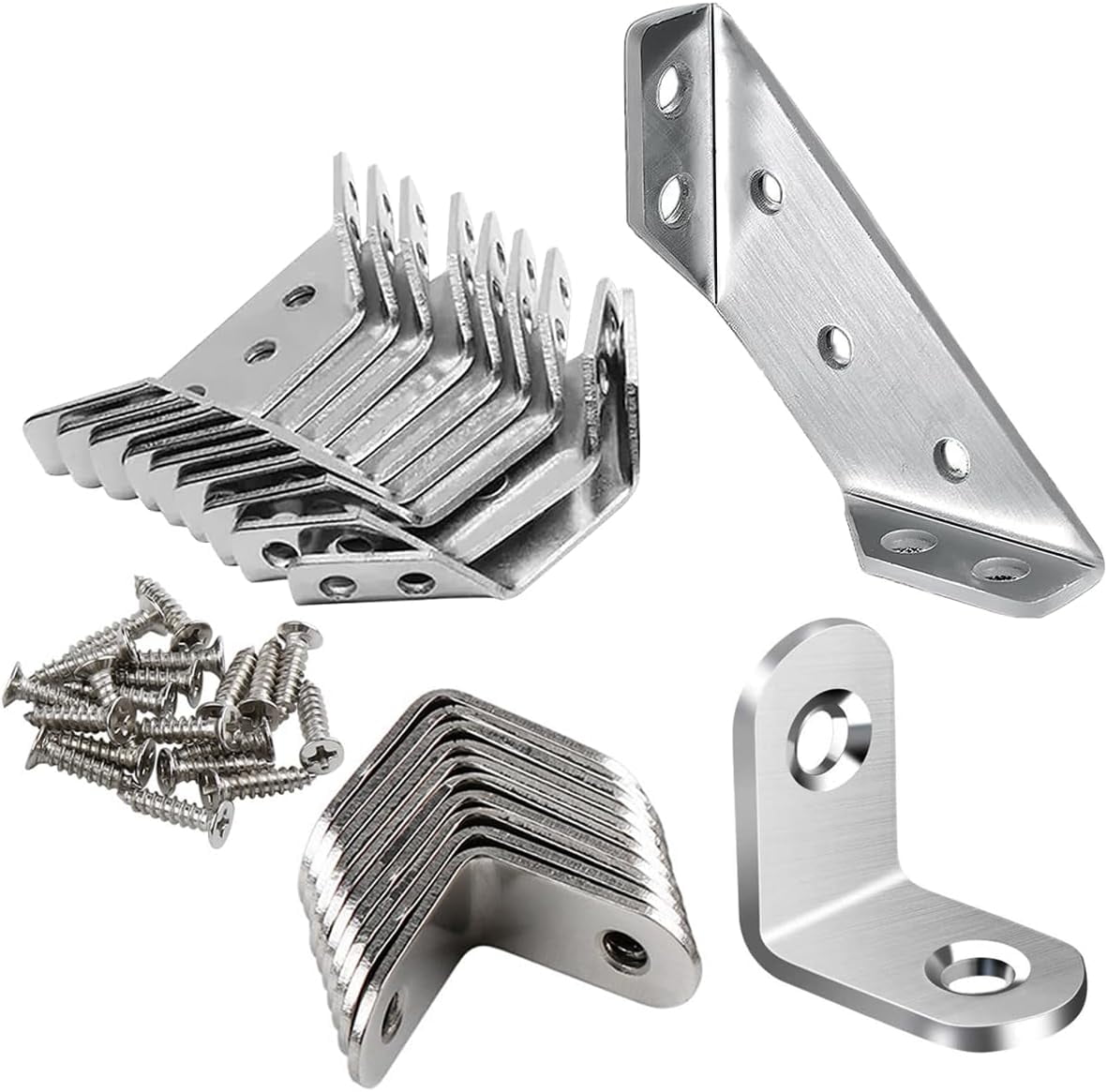 20 Pack Universal Stainless Steel Furniture Corner Connector, Stainless ...