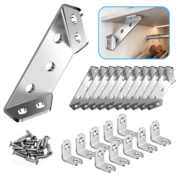 FABLE- 50Mmx50Mmx2Mm Stainless Steel L Shaped Angle Brackets Shelf ...