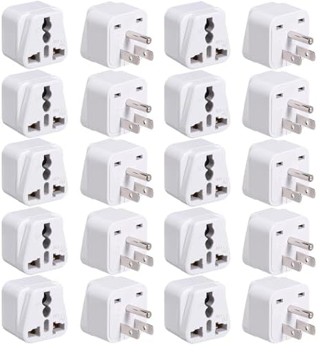 20 Pack Universal Travel Adapter Europe/uk/european/india to Us Plug ...