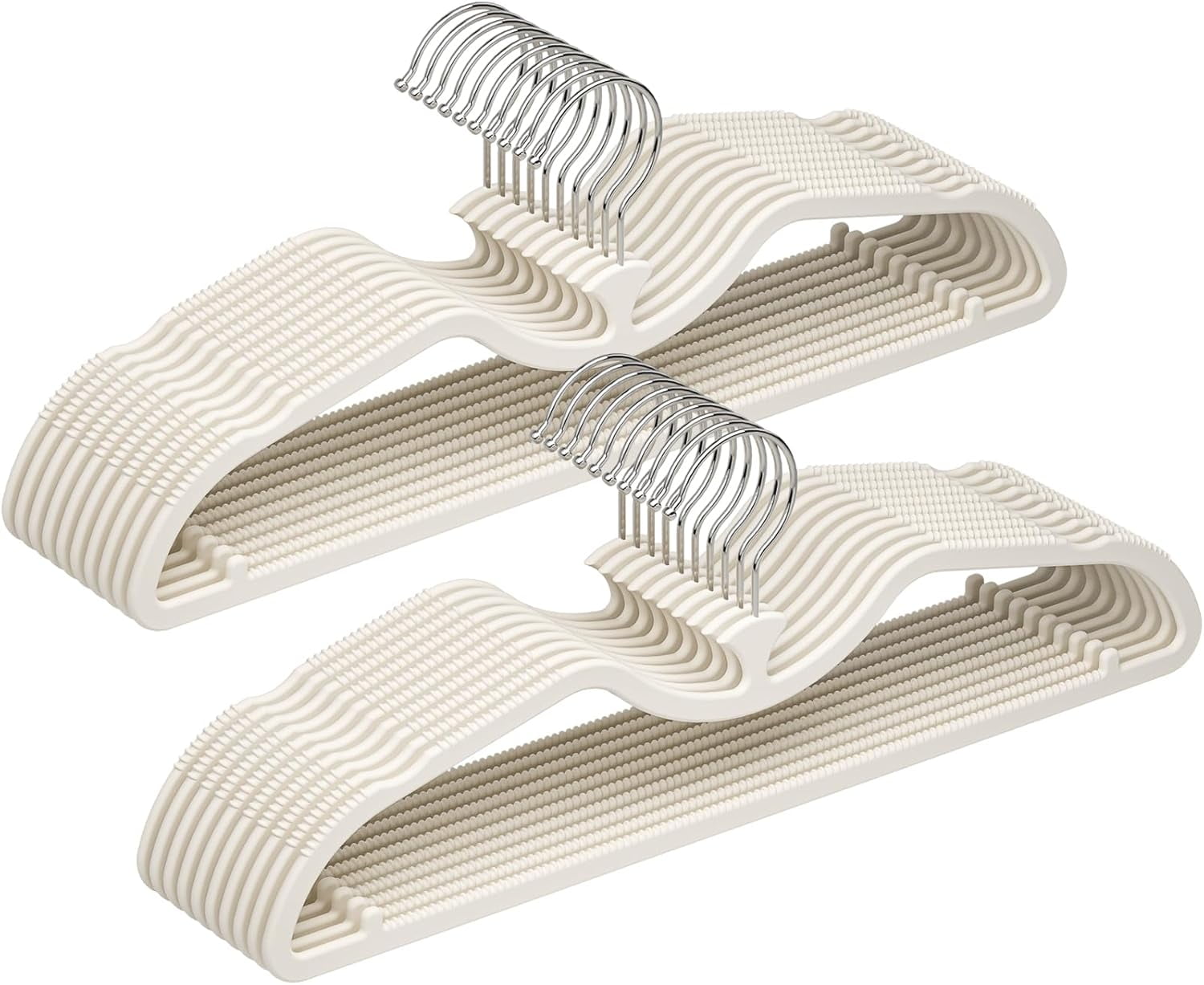 20 Pack Upgraded Short Neck Vertical Space Saver Hangers, 360 Degree ...