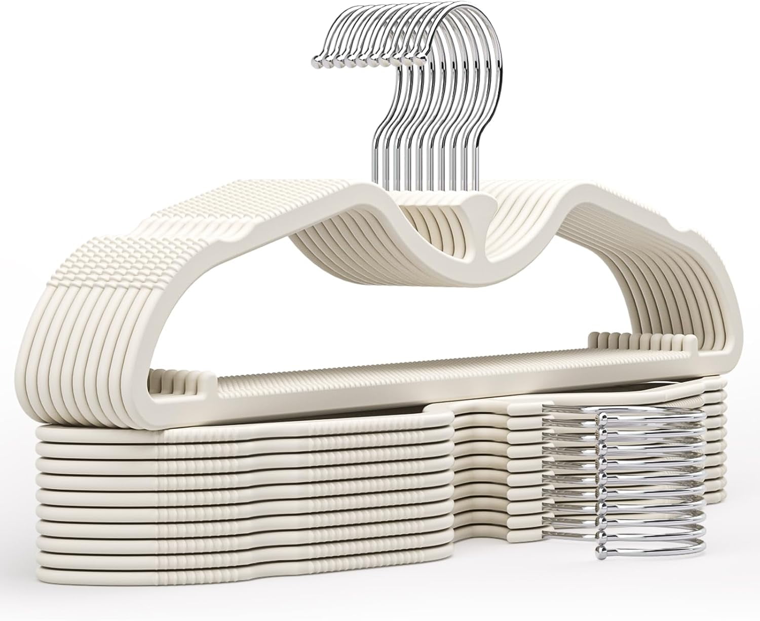 20 Pack Upgraded Short Neck Vertical Space Saver Hangers, 360 Degree ...