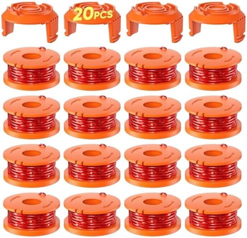 20 Pack WA0010 Replacement Line Spool Compatible with Worx Trimmer, 0. ...
