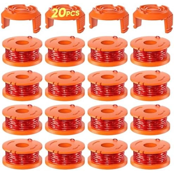 20 Pack WA0010 Replacement Line Spool Compatible with Worx Trimmer, 0. ...