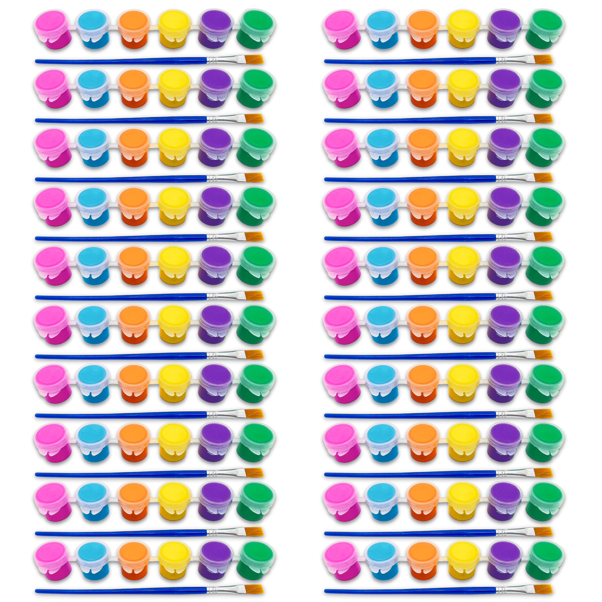 20-Pack Washable Acrylic Paint Pots with Brushes – Tropical & Primary ...