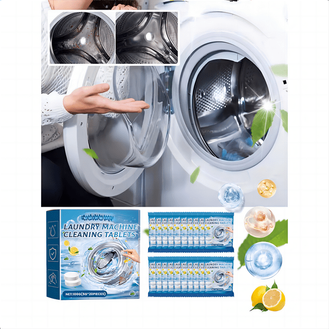 20 Pack Washing Machine Cleaner - Deep Cleaning Formula Tablets for ...