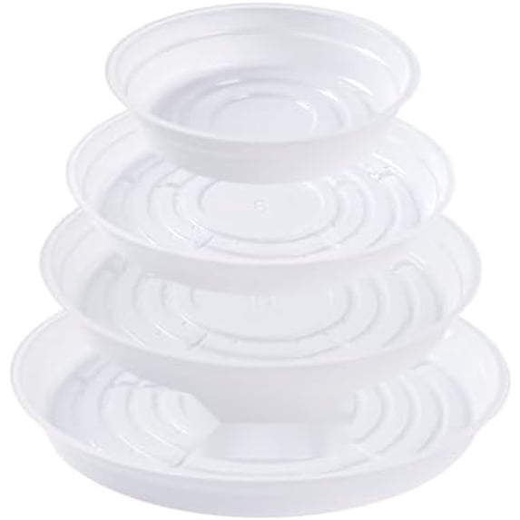 20 Pack White Plant Saucers – 4 Sizes (6"/8"/10"/12") Plastic Flower ...