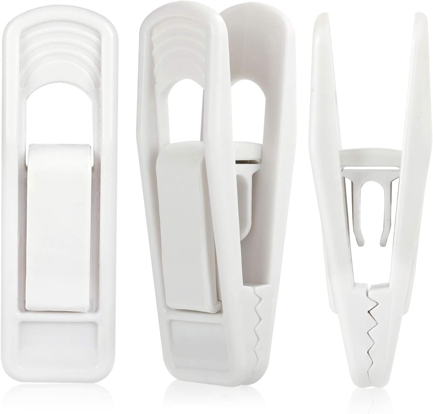 20 Pack White Plastic Hanger Clips Strong Pinch Grip Finger Clips for ...