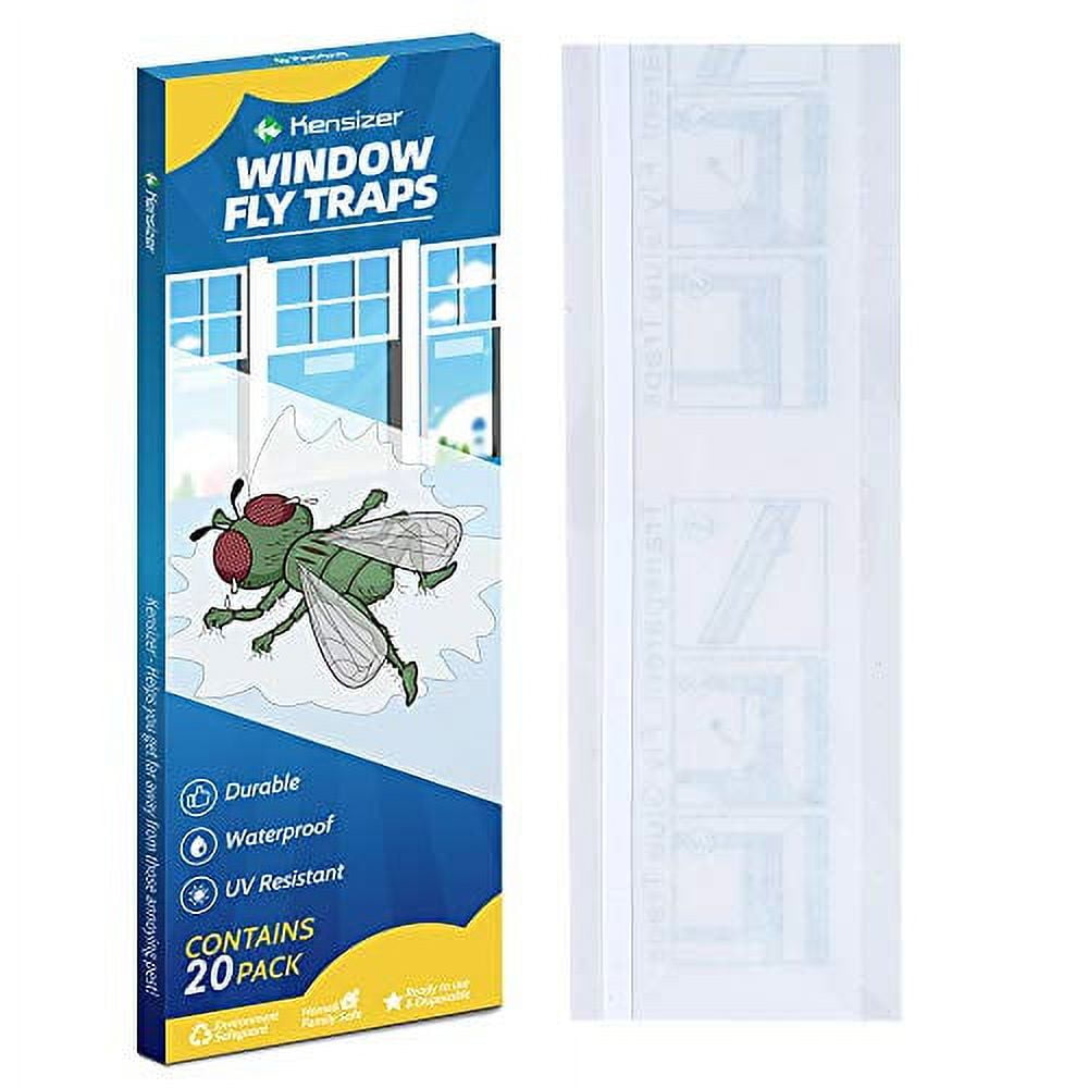 20-Pack Window Fly Traps, Fly Paper Sticky Strips, Fly Catcher Clear ...