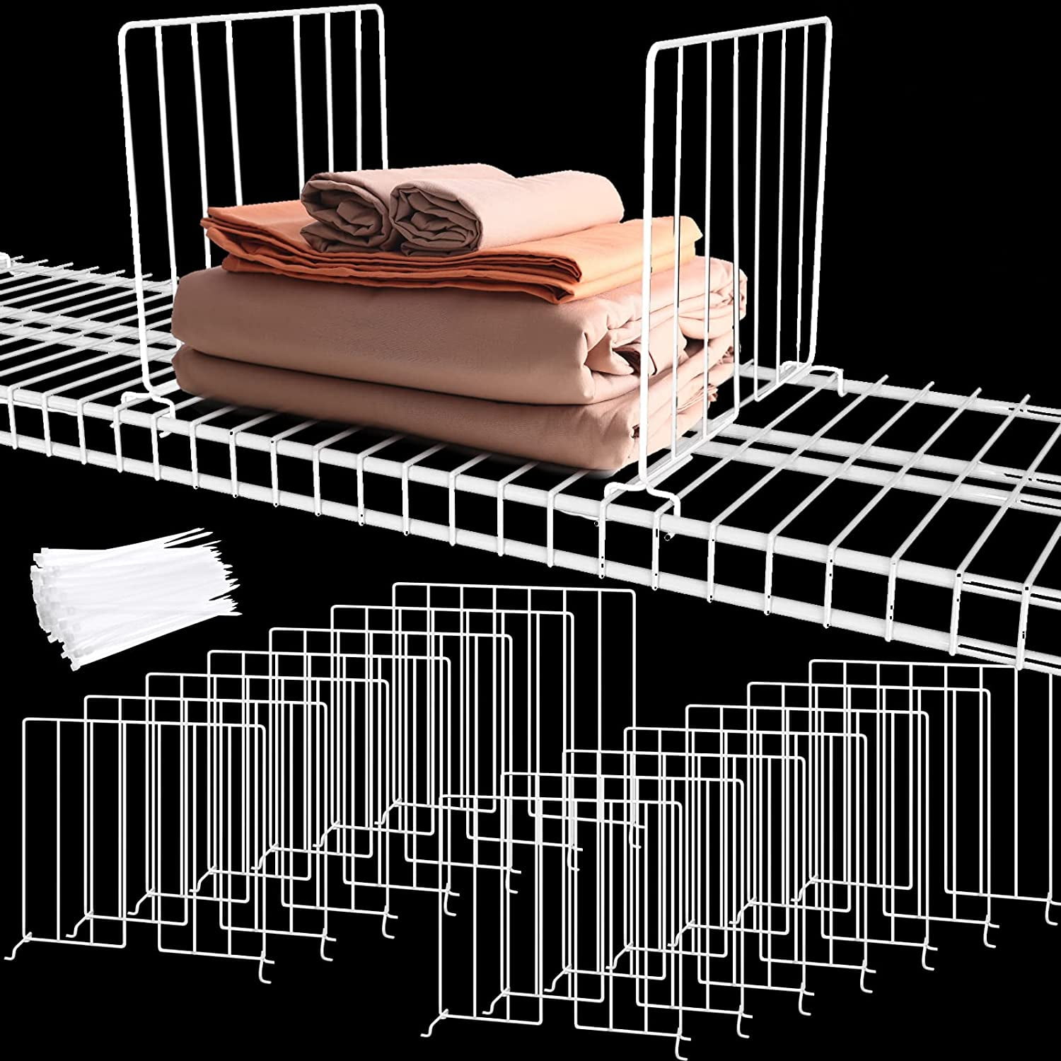 20 Pack Wire Closet Shelf Dividers 12 Inch Vertical Wire Closet ...