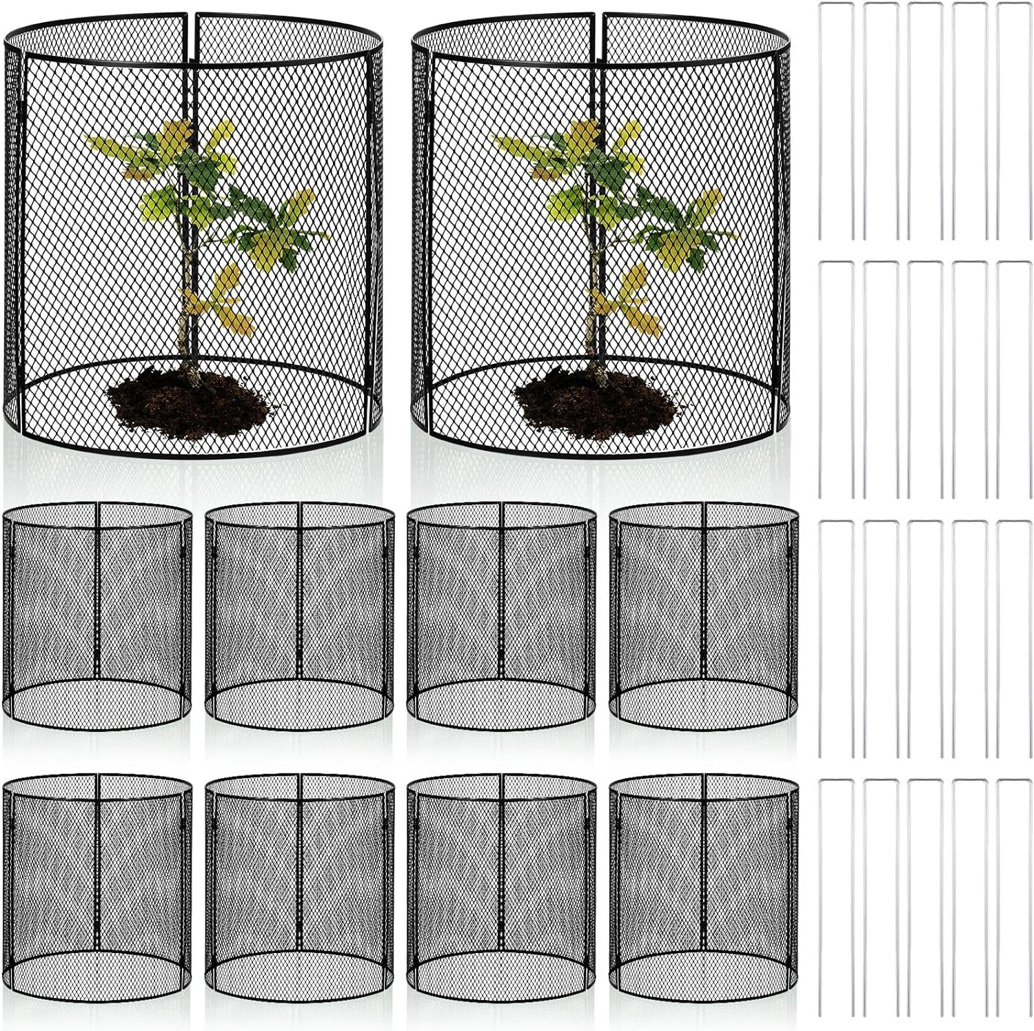 20 Pack Wire Plant Protectors from Animals 12 x 12 Inch Metal Plant ...