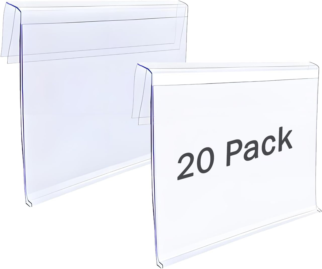 20 Pack Wire Shelf Label Holder,Reusable Plastic Shelving Price Tags ...