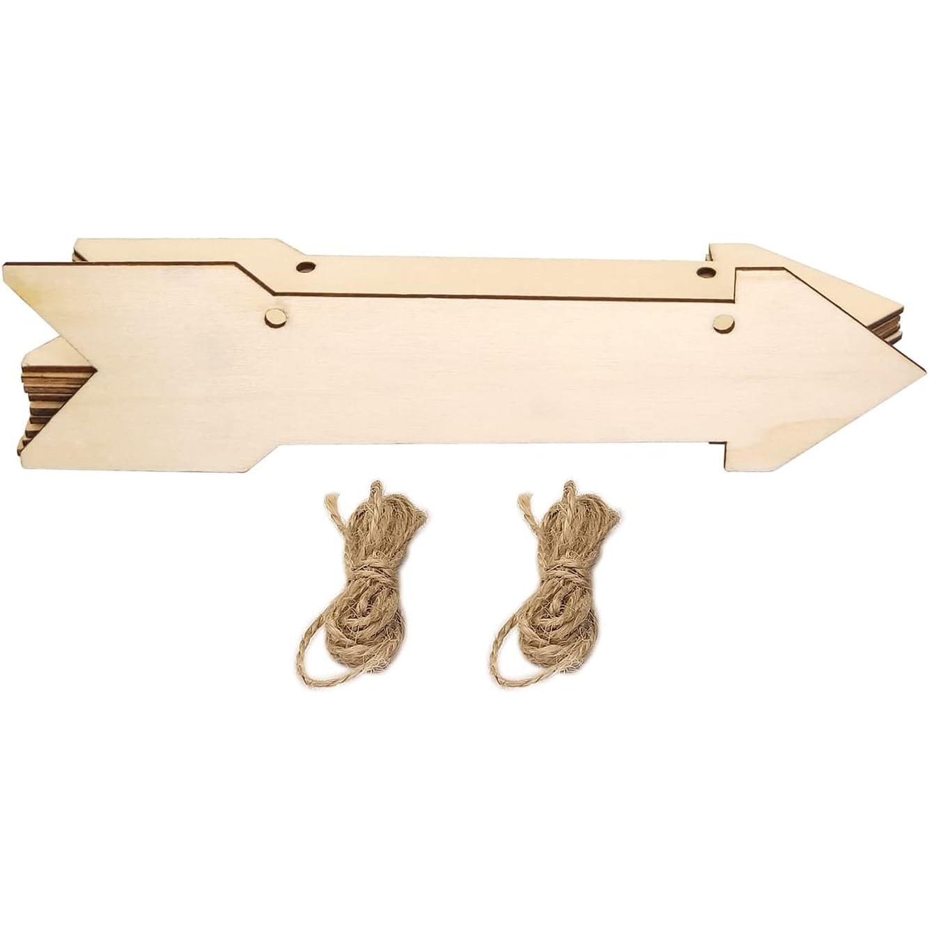 20 Pack Wood Arrow Cutouts Unfinished Wooden Arrow Hanging Ornaments ...