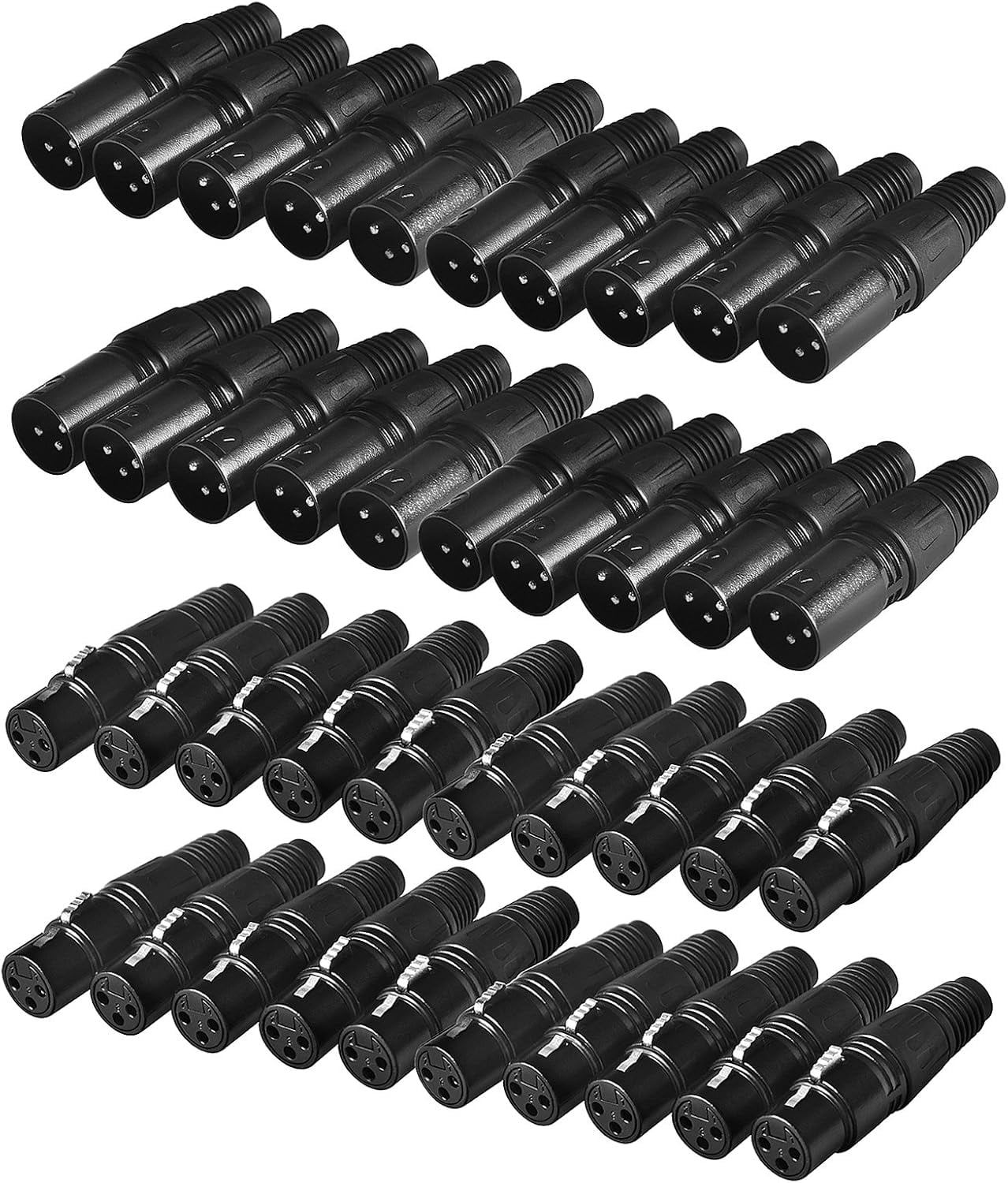 20 Pack XLR 3 Pin Male MIC Snake Audio Adapter Plug Audio Microphone ...
