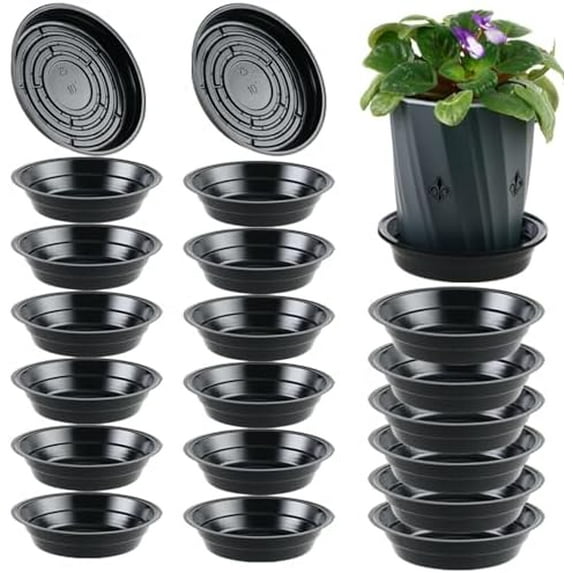 20 Packs 10 Inches Large Black Plant Saucers for Indoor Outdoor Use ...
