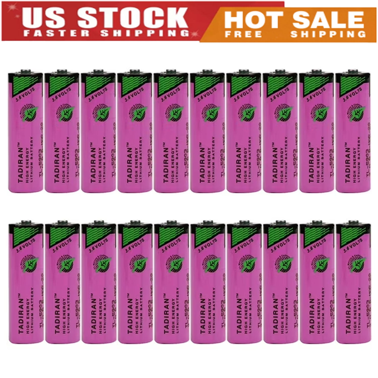 (20-Packs) 3.6V 2400mAh TL-5903 AA Lithium Battery for Tadiran TL-5903 ...