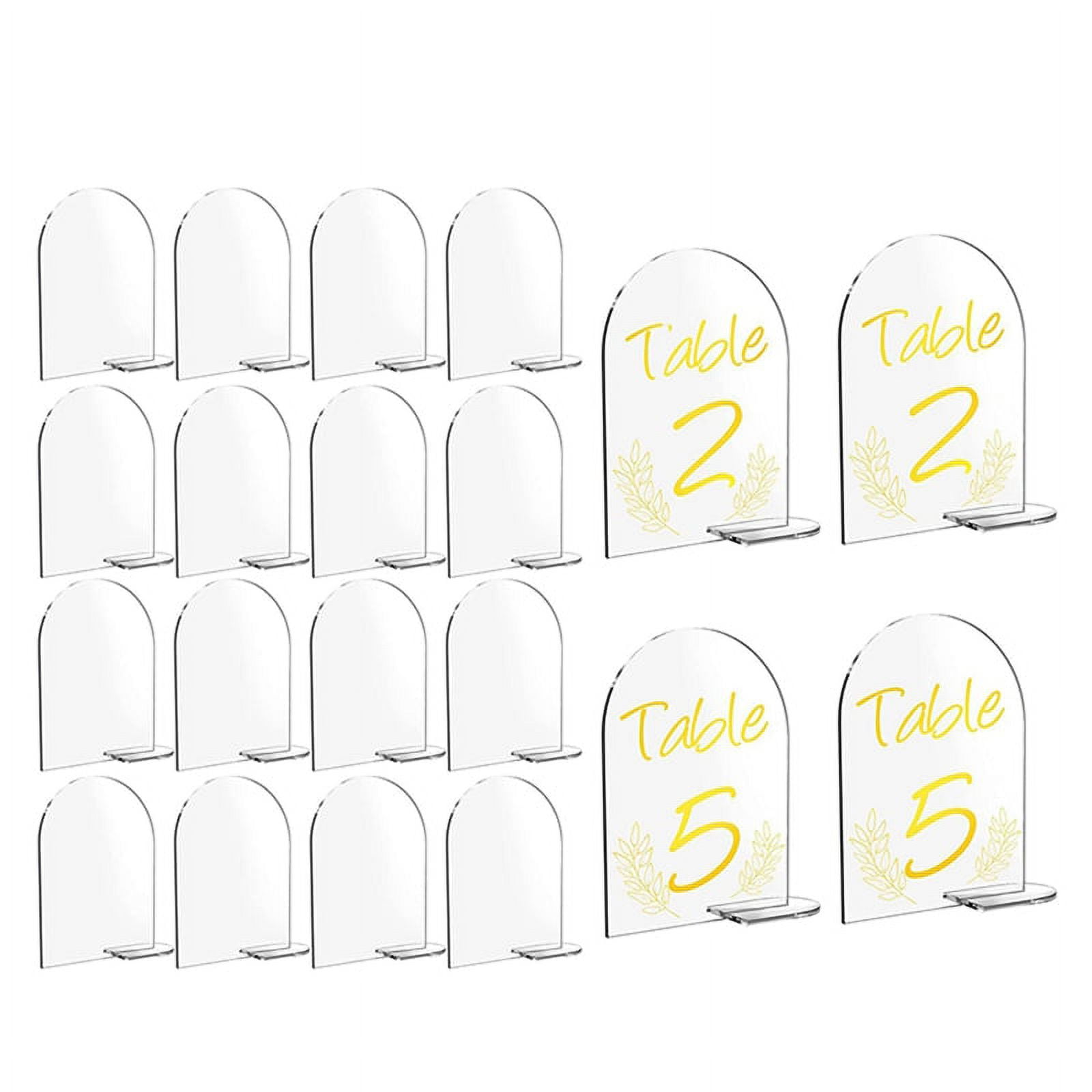 20 Packs 6X4 Inch Blank Acrylic Numbers Signs with Stand Wedding ...