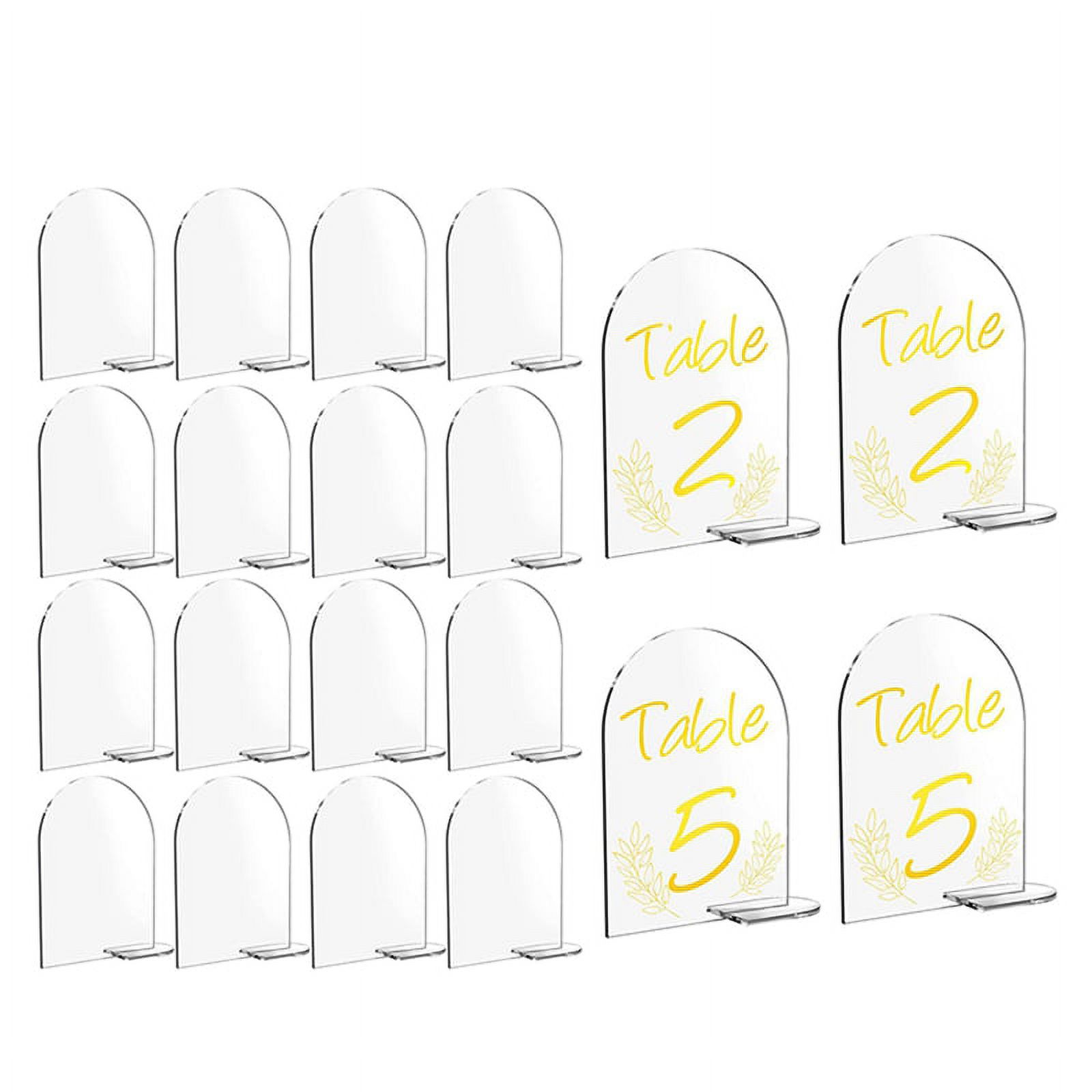 20 Packs 6X4 Inch Blank Acrylic Numbers Signs with Stand Wedding ...
