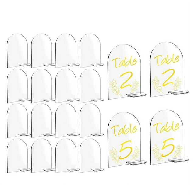 20 Packs 6X4 Inch Blank Acrylic Numbers Signs with Stand Wedding ...