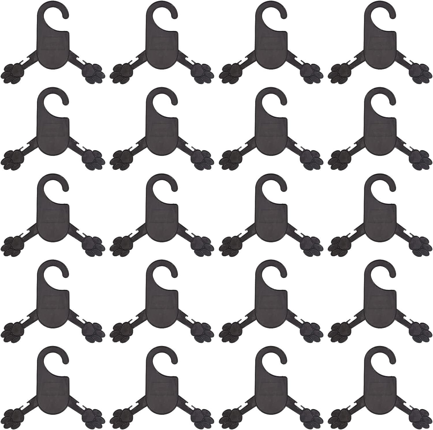 20 Packs Black Pet Clothes Hangers 6x7 inch Cute Dog Paw Print Shape ...