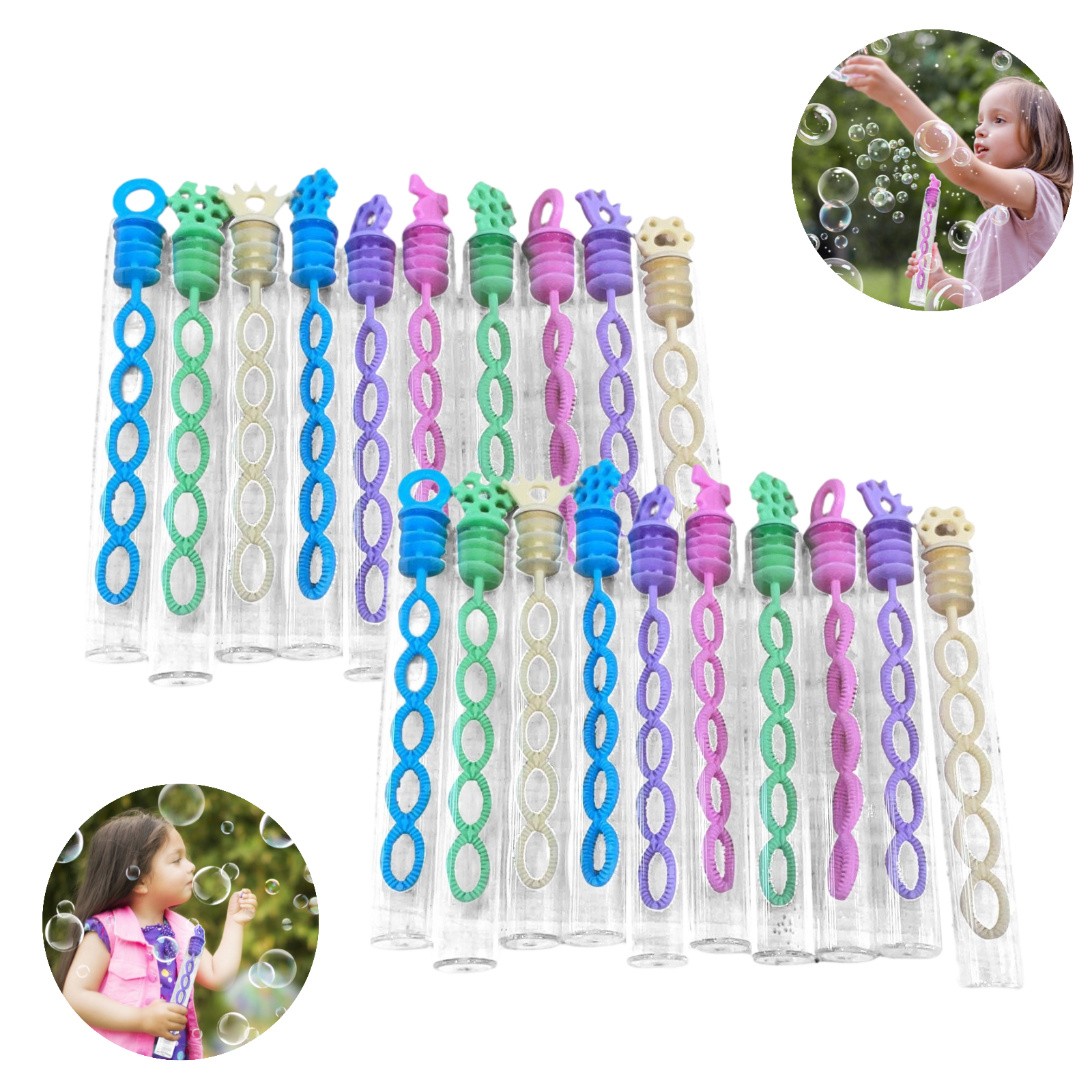 20 Packs Bulk Mini Bubble Wands, Bubble Blowing Toys for Kids, 4.13Inch ...