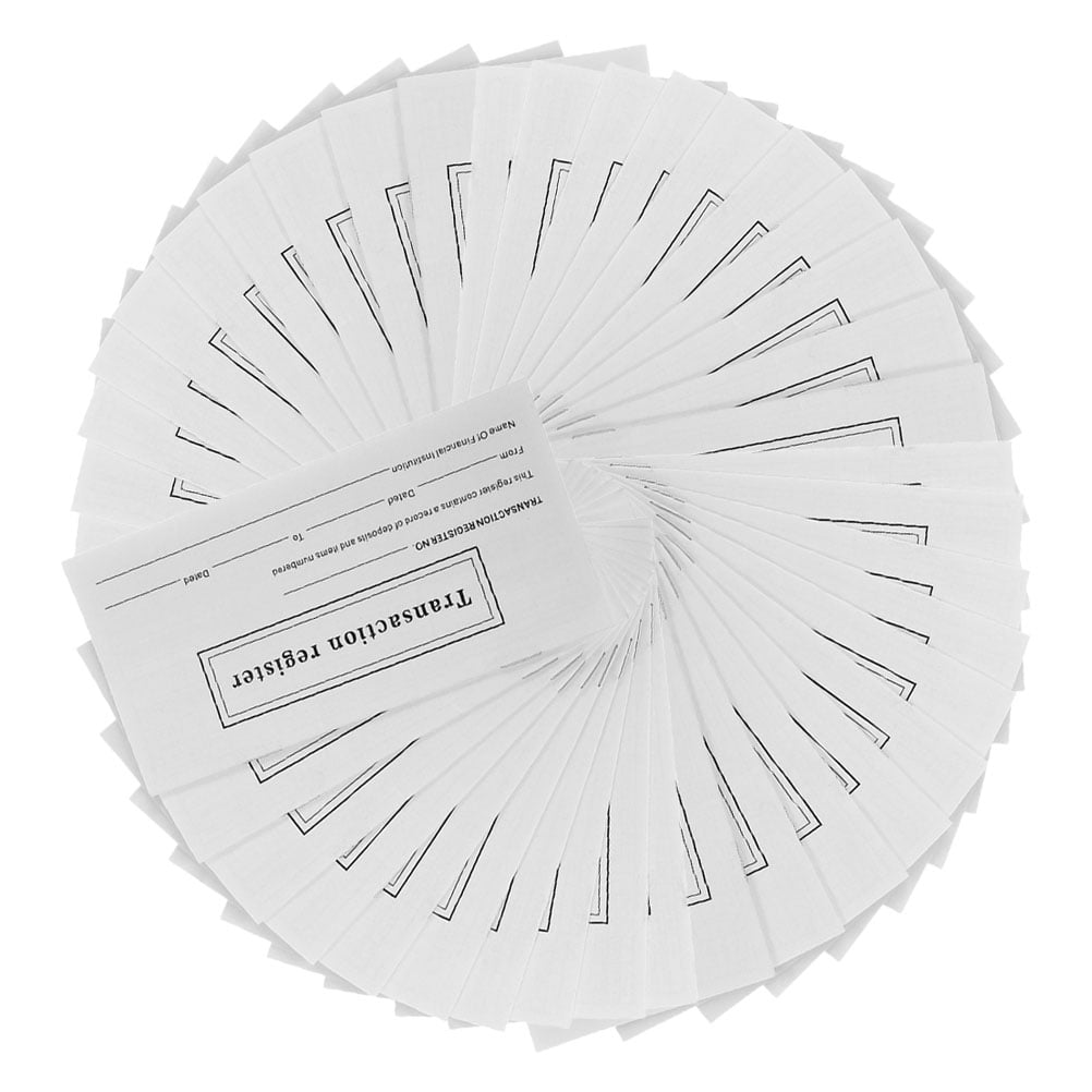 20 Packs Check Transaction Book 15.00X7.80X0.10CM White - Walmart.com