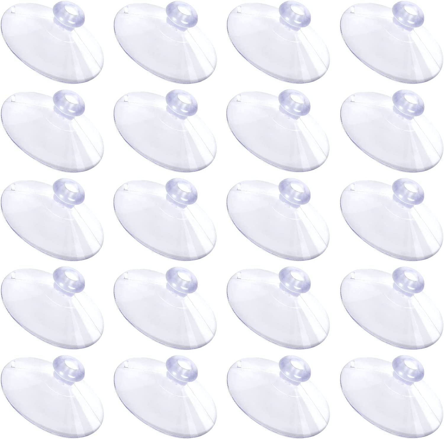 20 Packs Clear Suction Cup PVC Plastic Sucker Pads Without Hooks Shower ...