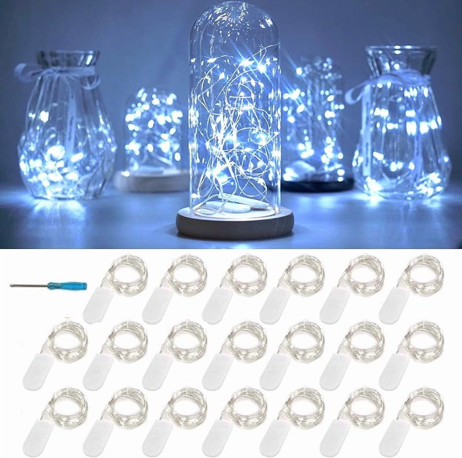 20 Packs Fairy String Lights, 6.6FT 20 LEDs Battery Operated Silver ...