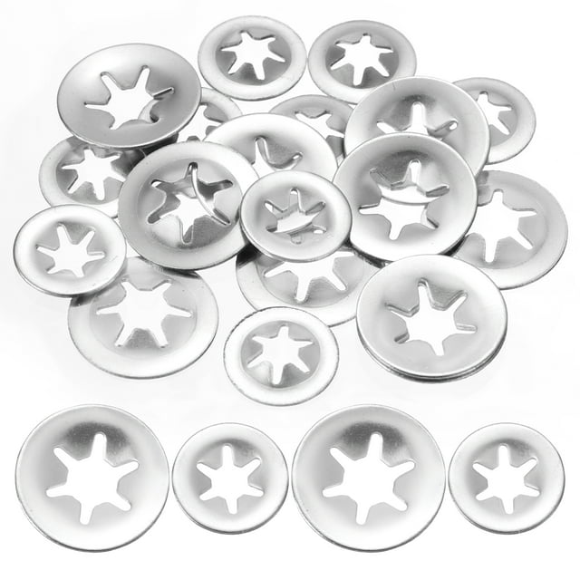 20 Packs Internal Tooth Star Lock Washers Set M3 M4 Push on Clips, 304 ...