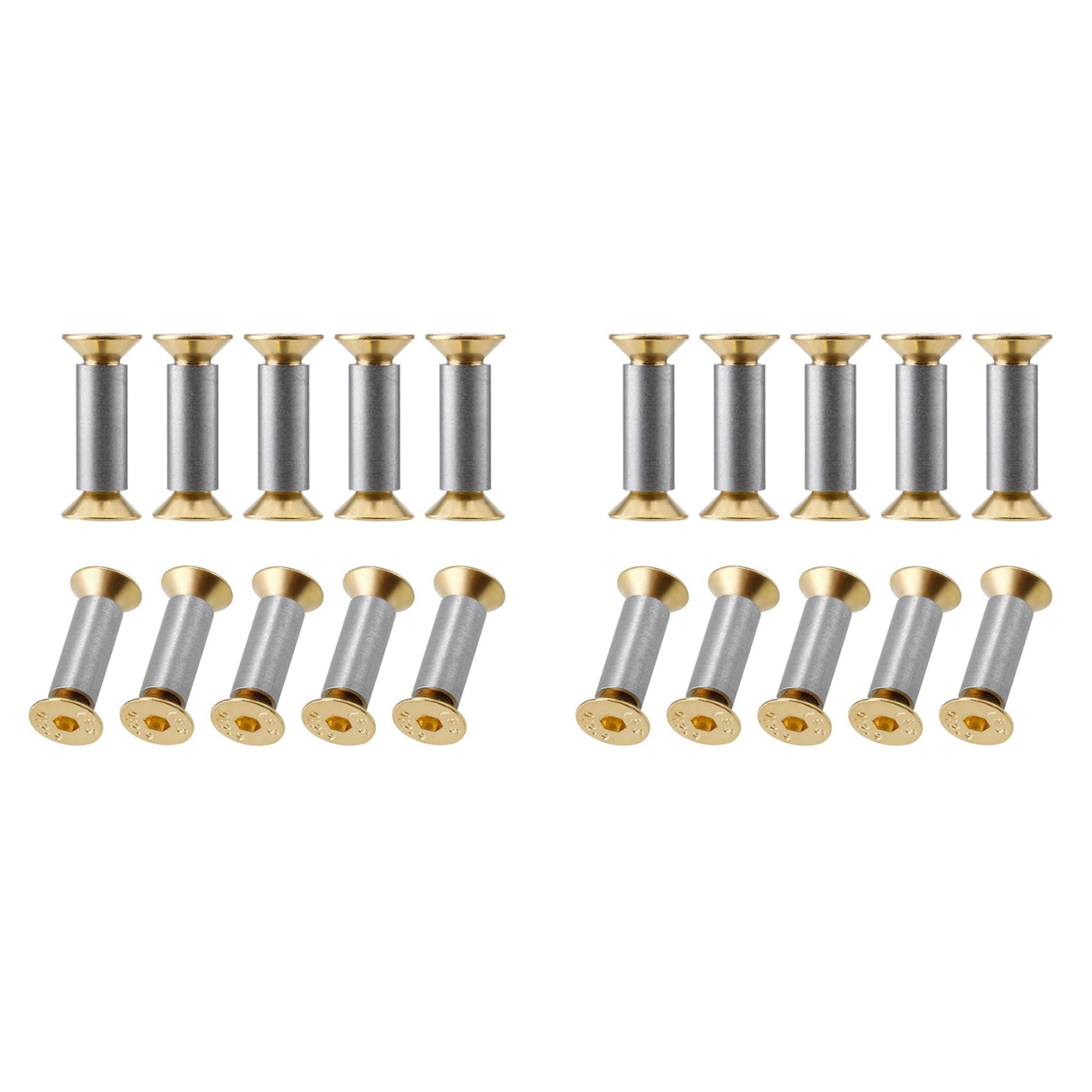 20 Packs Knife Handle Screws Rivets Bolts Fasteners, Gold Hex Flat ...