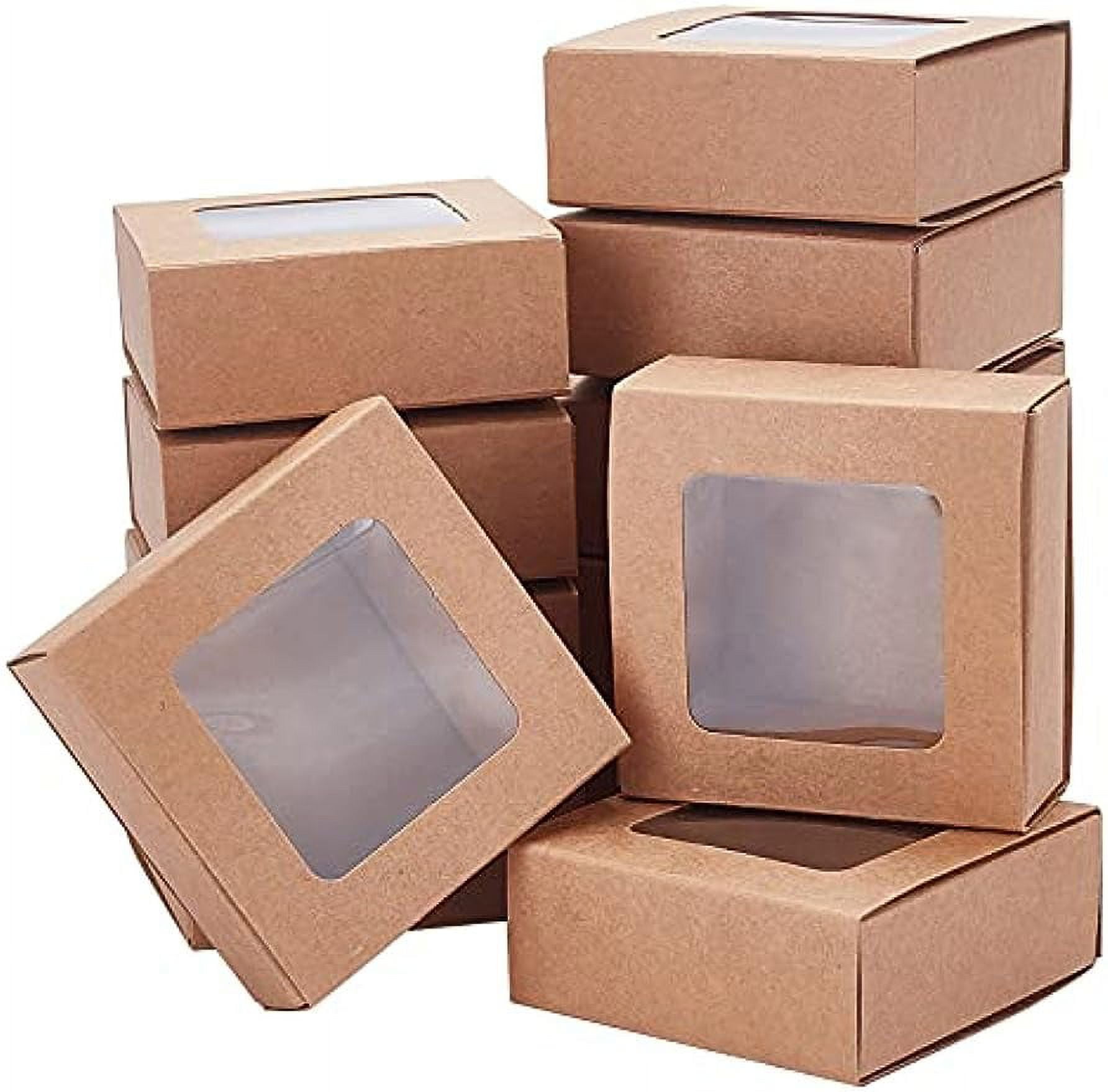 20 Packs Kraft Window Box Paper Drawer Favor Box for Candy Choclate ...