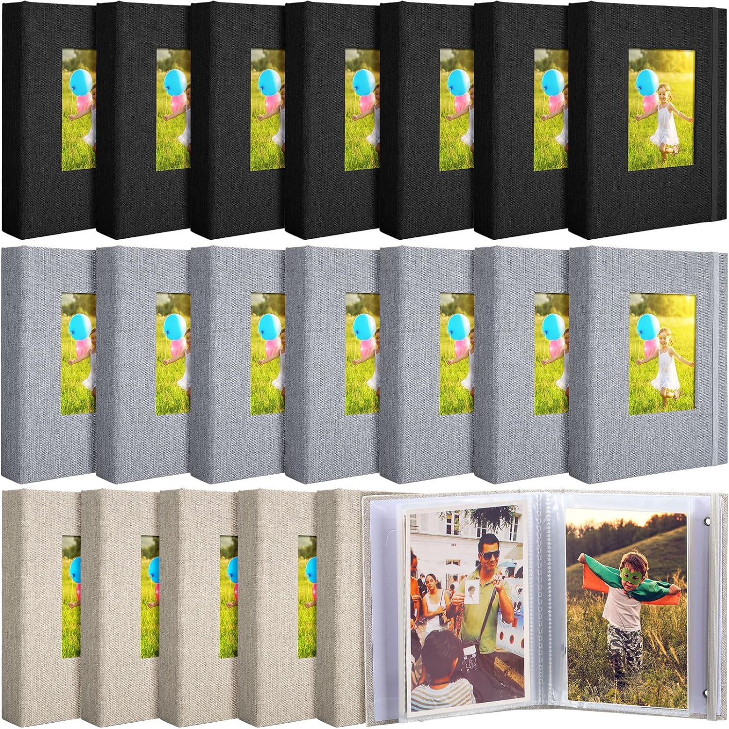 20 Packs Photo Album 4x6 Small Picture Linen Cover Memory Book with ...