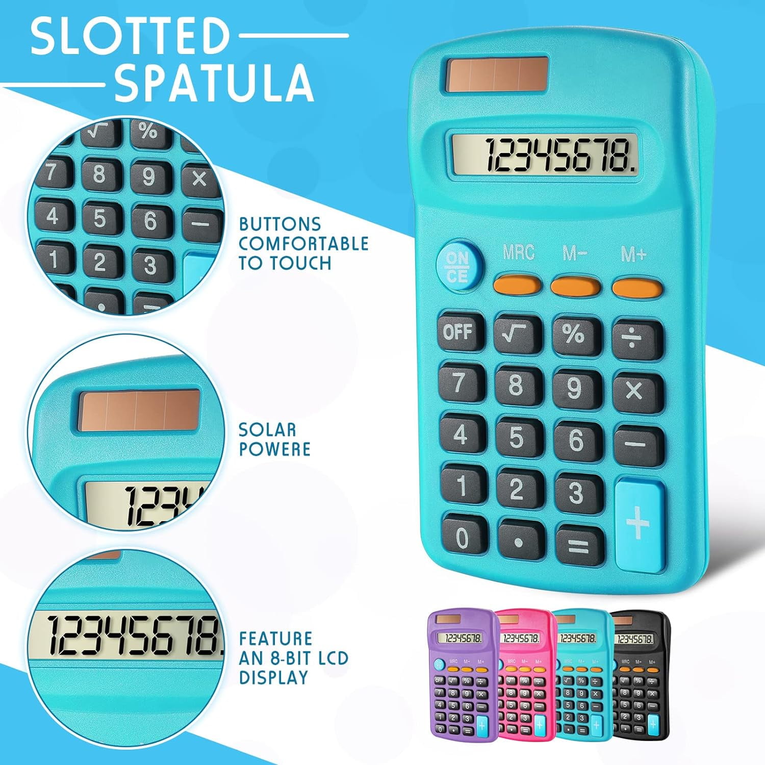 20 Packs Pocket Size Mini Basic Calculators for Students 8 Digit ...