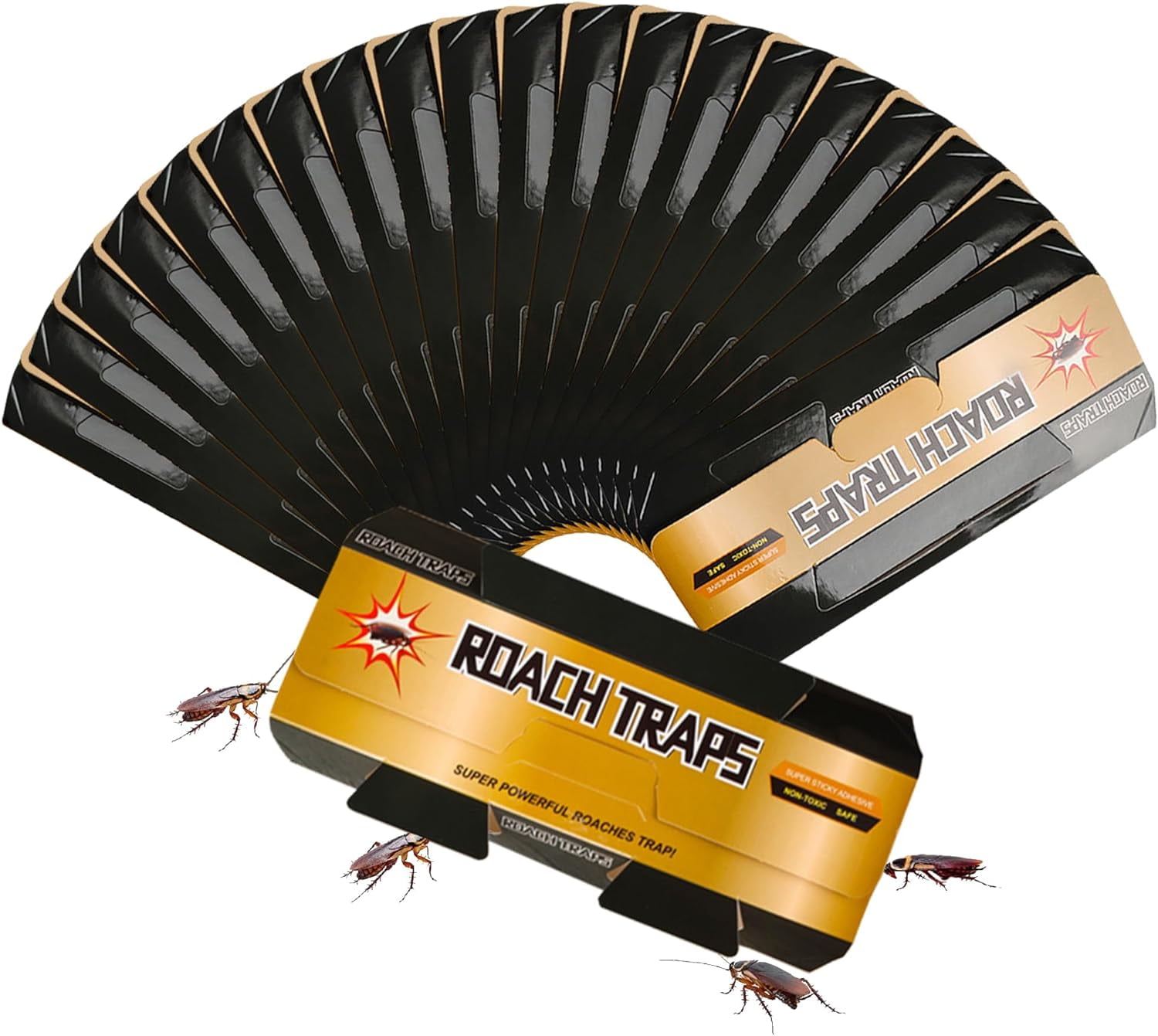 20 Packs Roach Trap Sticky Glue Traps for Cockroach and Bugs | Long Lasting and Strong Sticky ...