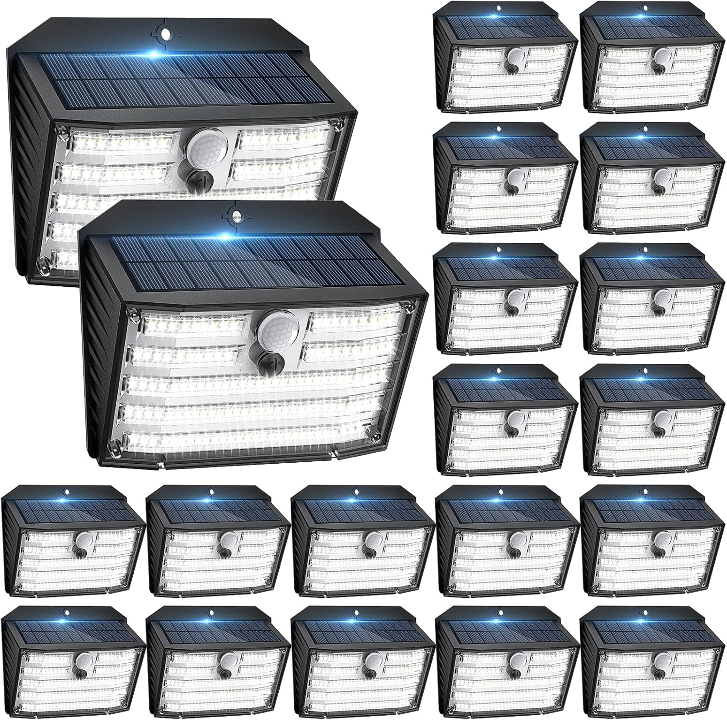 [20 Packs] Solar Motion Lights Outdoor, Bright Solar Fence Lights with ...