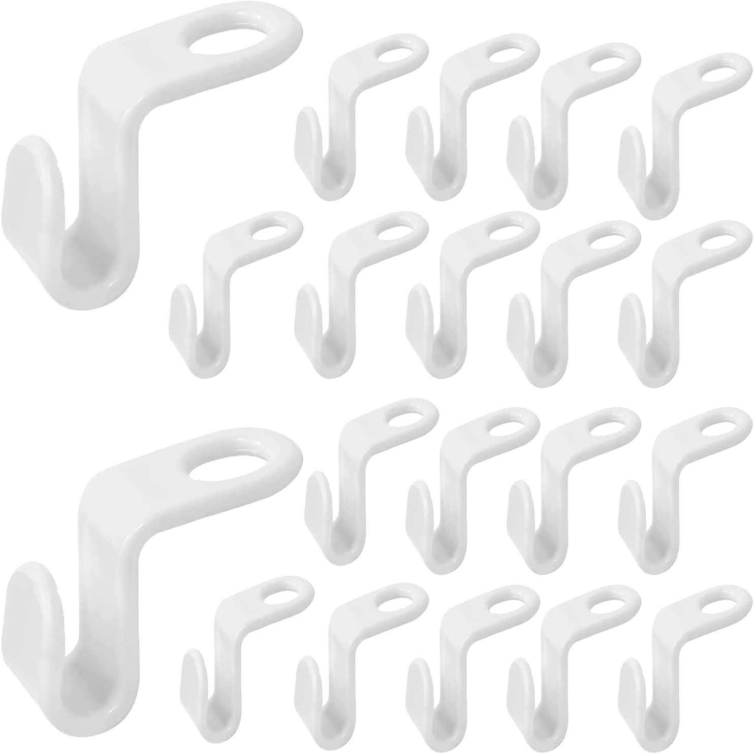 20 Packs White Hanger Hook, Plastic Hanger Connector, Hanger, Closet ...